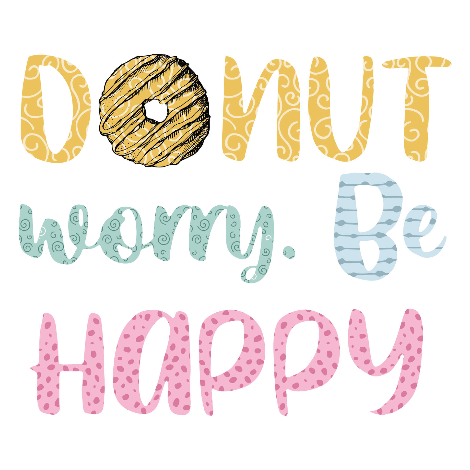 Wandtattoo Donut worry. Be happy | wall-art.de