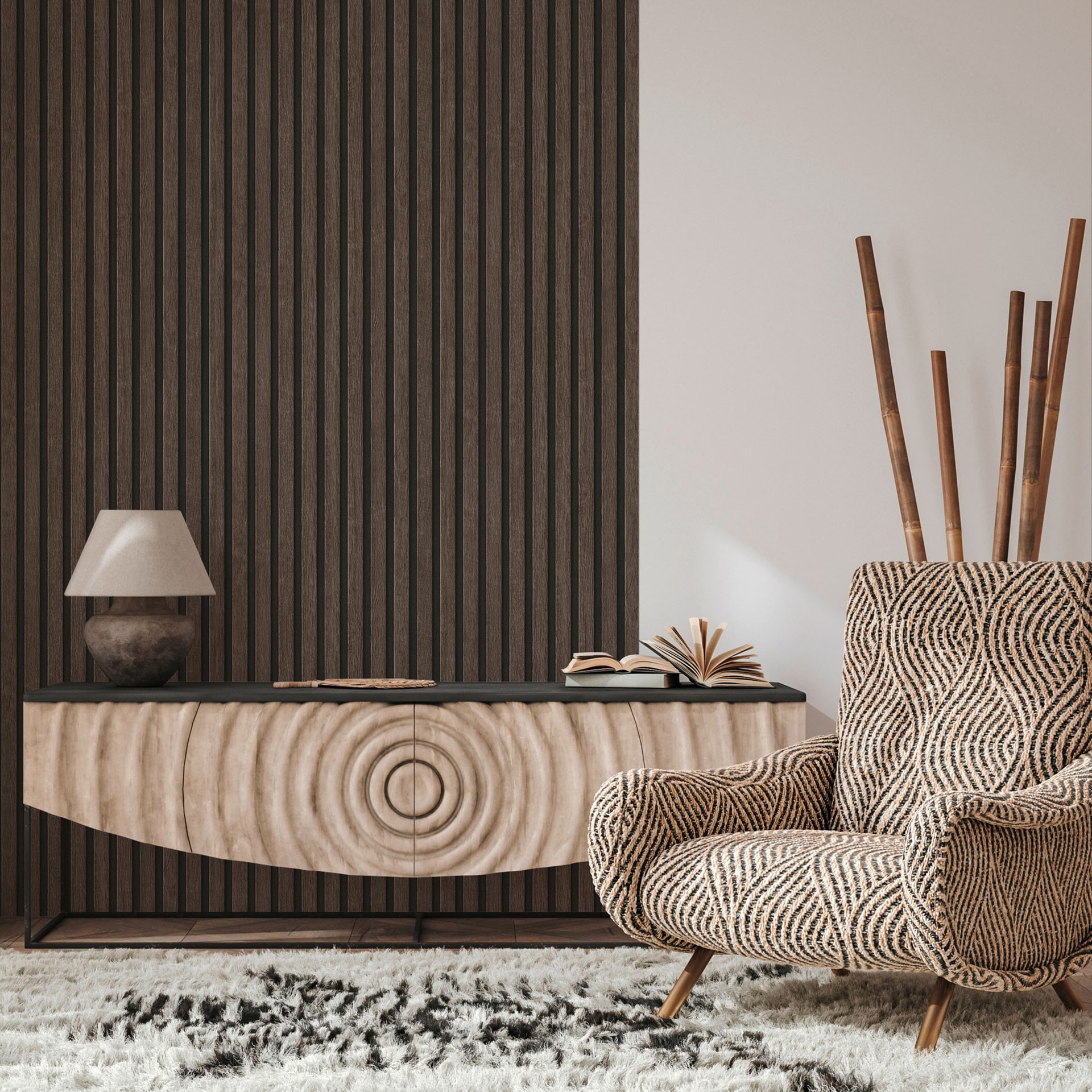 3D Holzpaneele Vliestapete - skandinavische Tapete | wall-art.de