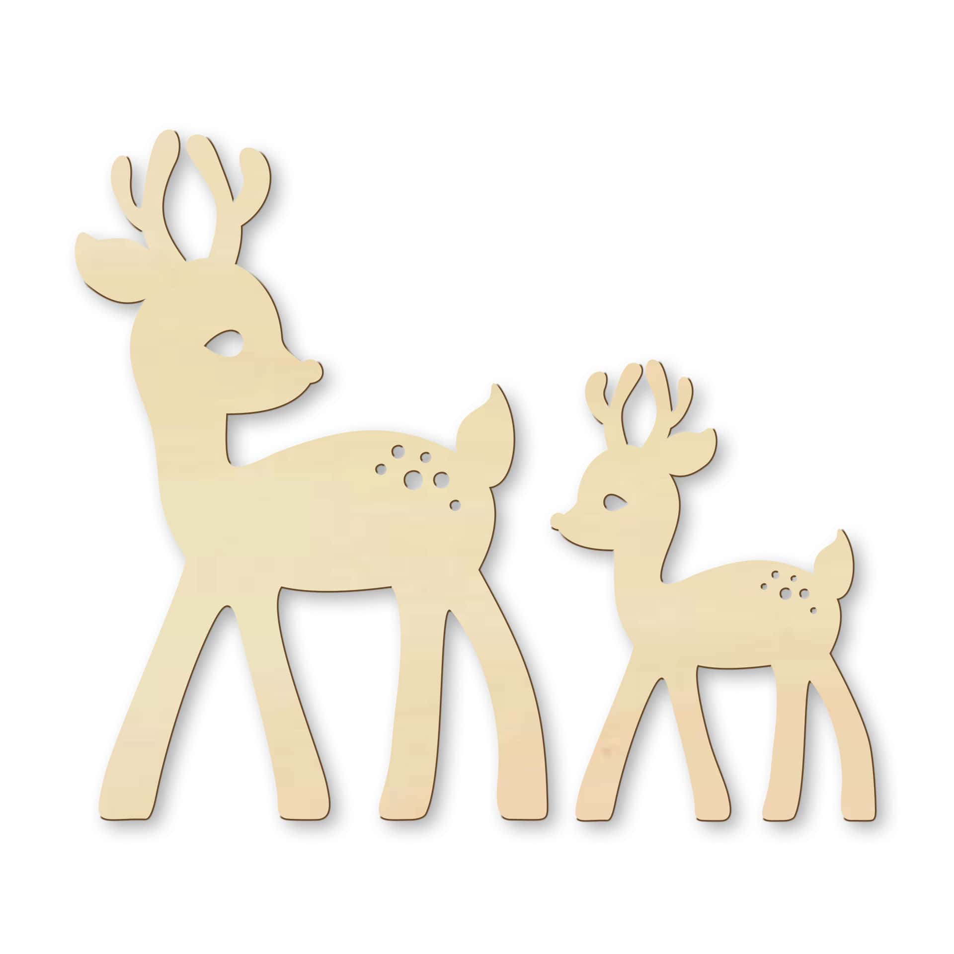 Holzdeko Rehkitze aus Pappel-Holz | wall-art.de