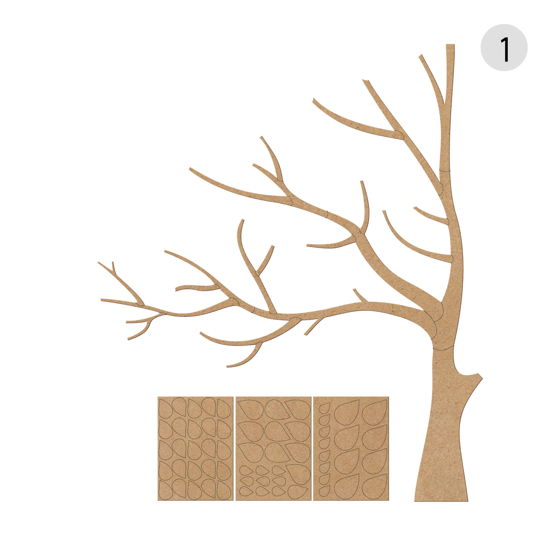 Wanddeko XXL Baum - MDF Natur | wall-art.de