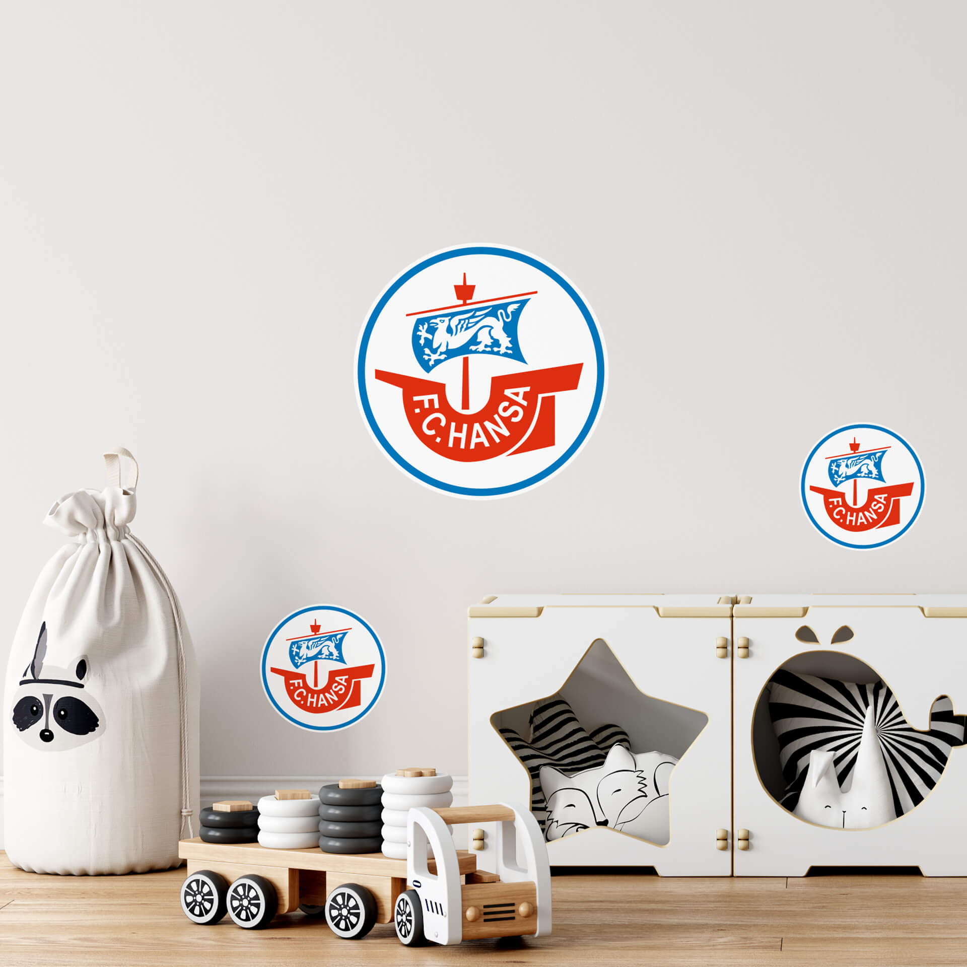 Wandtattoo FC Hansa Rostock - Hansa Logo Set - 50x70 cm | wall-art.de