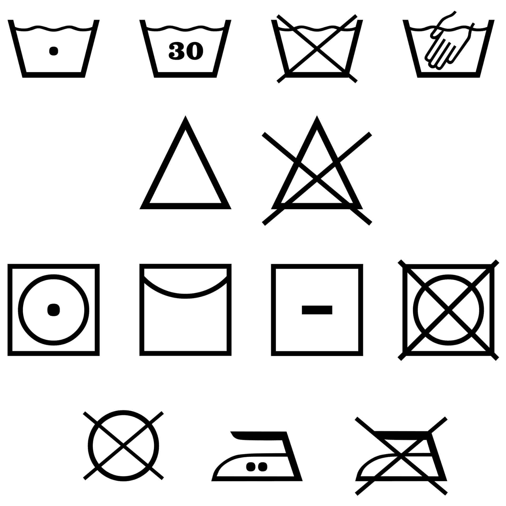 Wandtattoo Wäschezeichen Symbole | wall-art.de