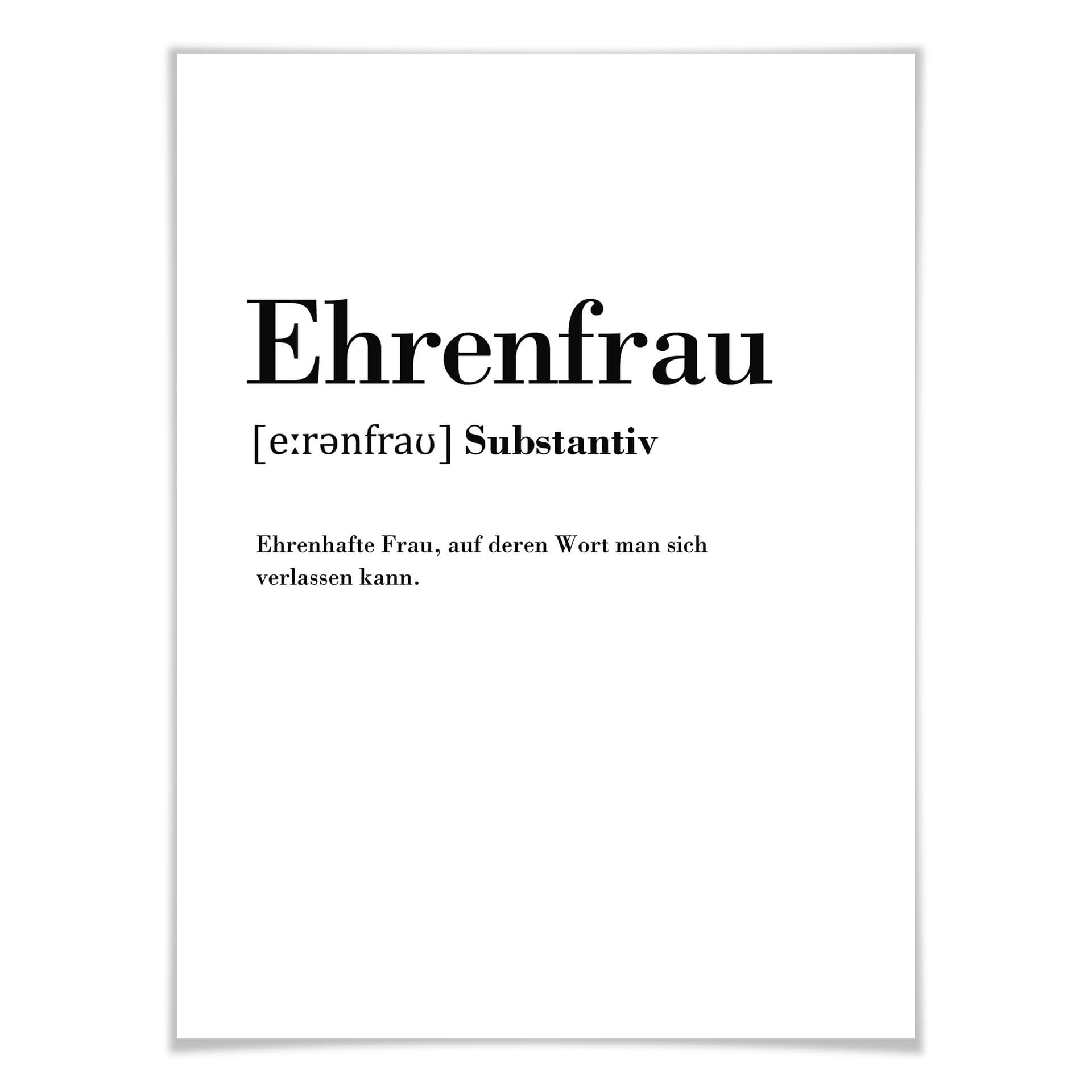 Poster Grammatik - Ehrenfrau | wall-art.de