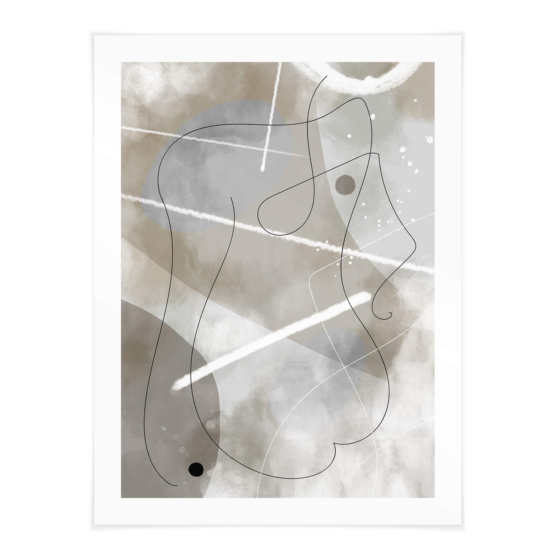 Poster 1X Studio - Line Art Silhouette einer Frau - Abstrakt und ...