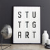 Poster - Typographie Stuttgart | wall-art.de