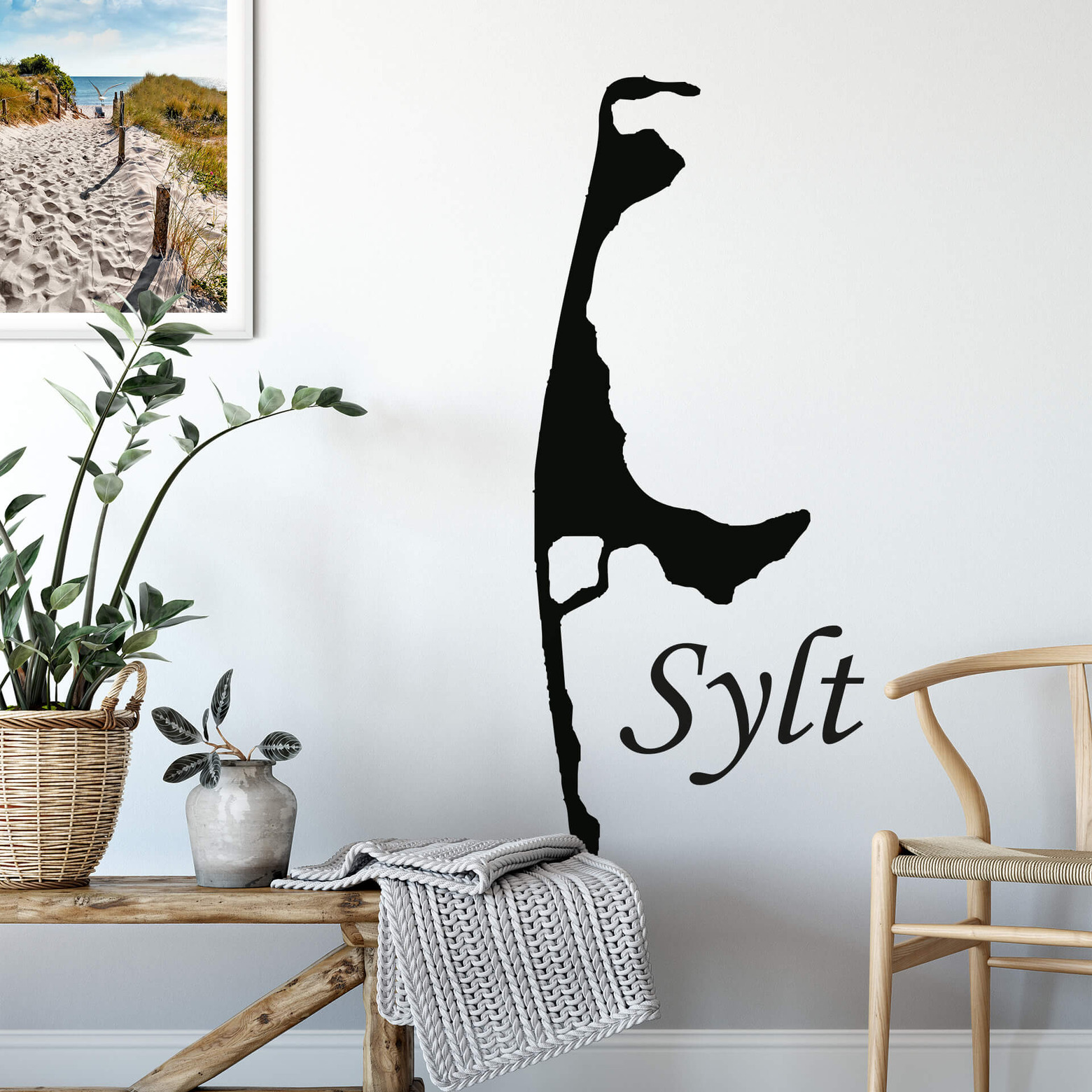 Wandtattoo Sylt - die Silhouette der schönen nordfriesischen Insel Sylt ...