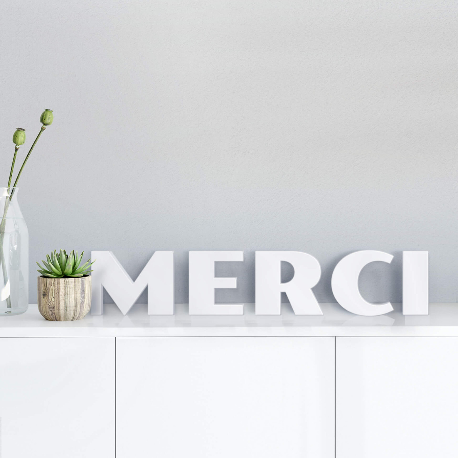 Dekobuchstaben 3D Merci | wall-art.de