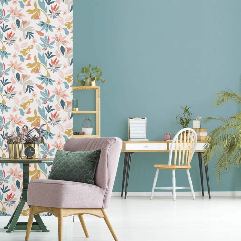 Papier peint à motifs, papier peint intissé à motifs floraux Flora ...