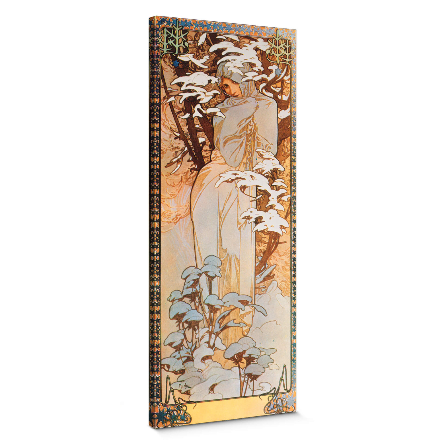 Tableau sur toile Mucha - Saisons : l’hiver 1900 | wall-art.fr