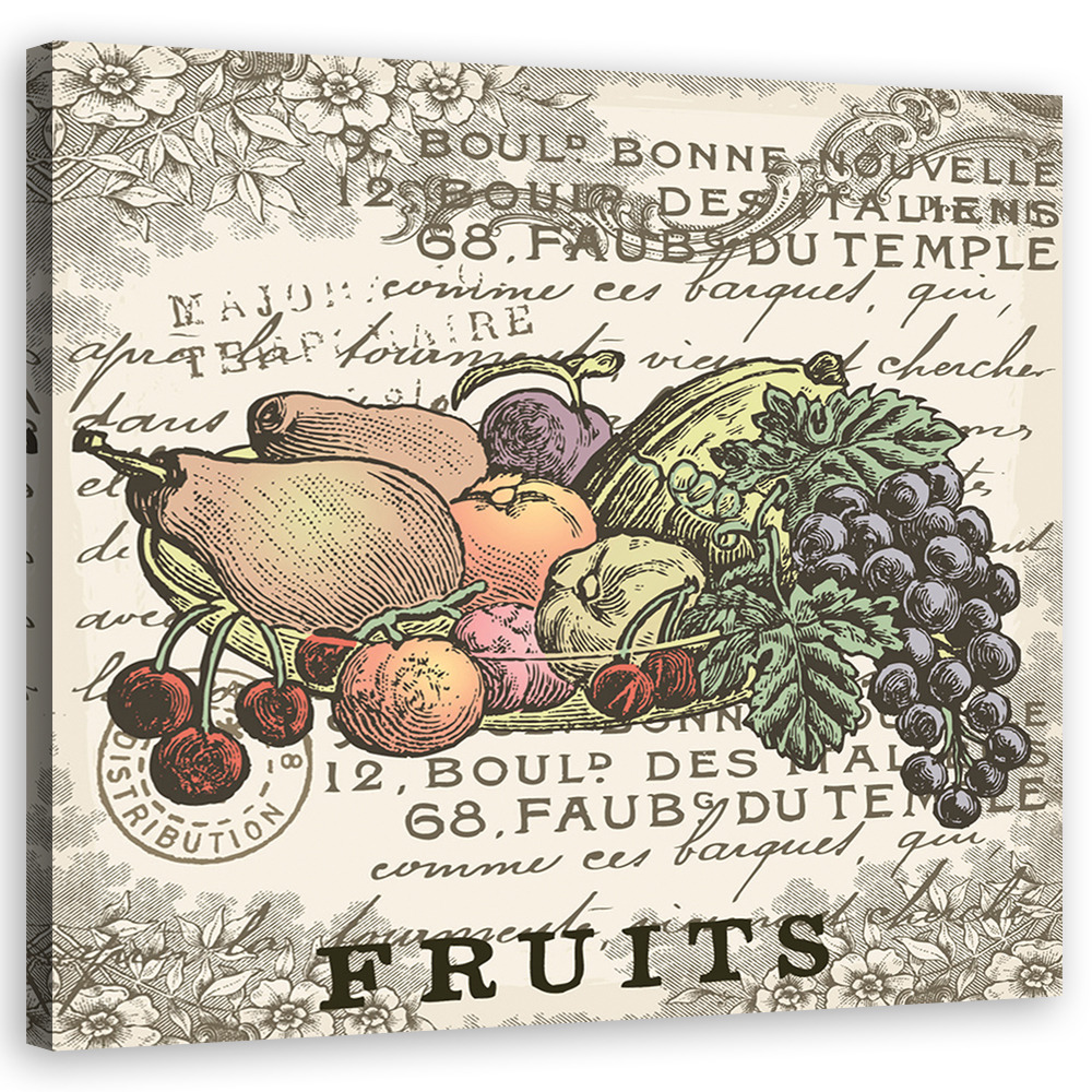 Tableau sur toile, fruit vintage | wall-art.fr
