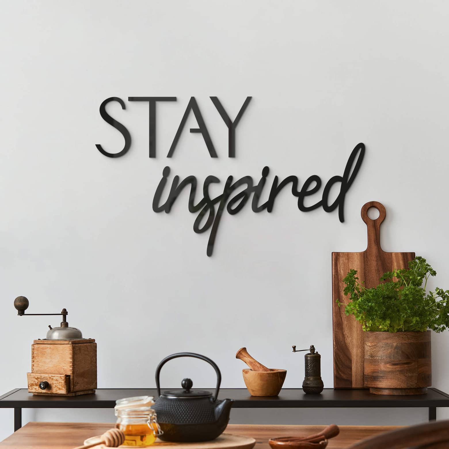 Acryldeko 3D-Schriftzug STAY inspired | wall-art.de