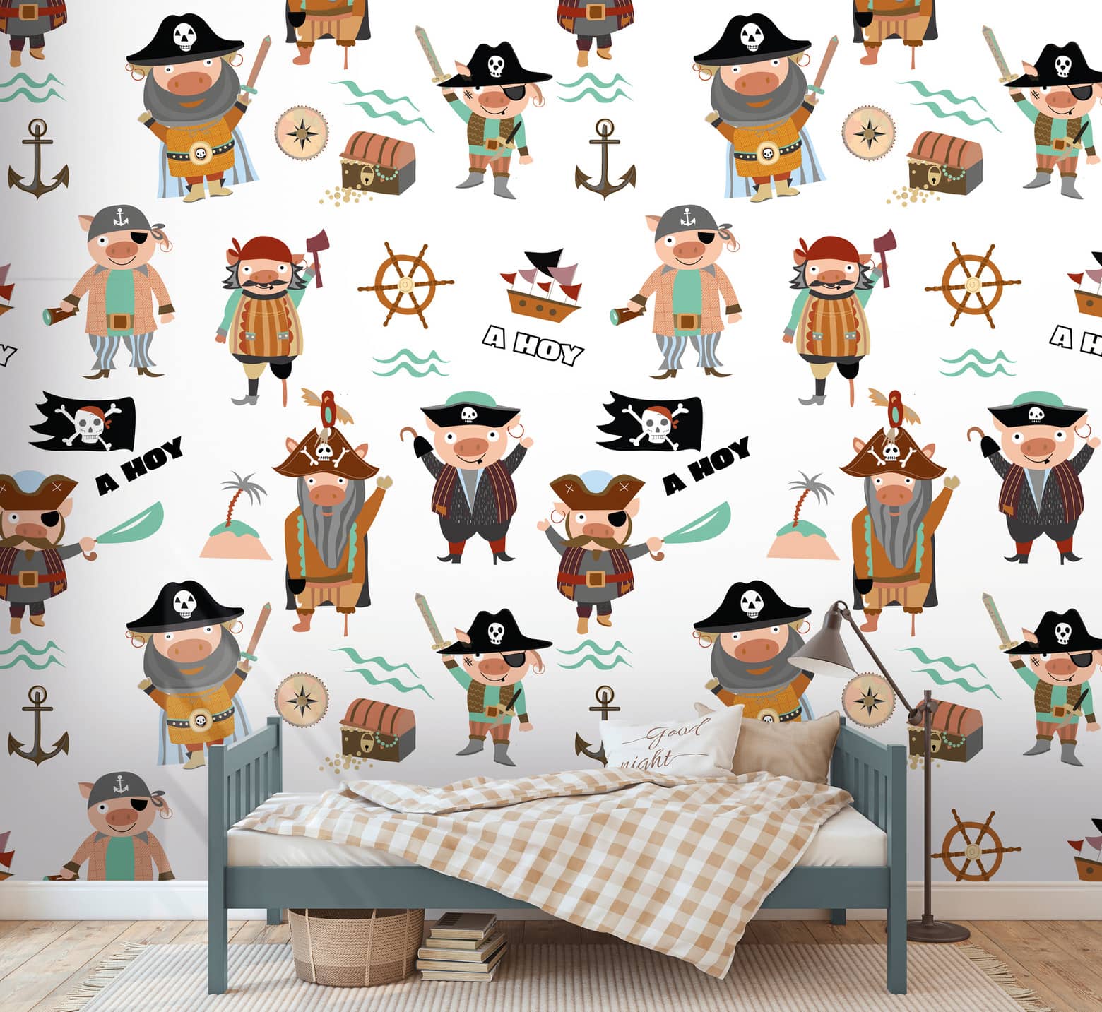 Papier peint chambre enfant crème coloré - Papier peint intissé Art ...
