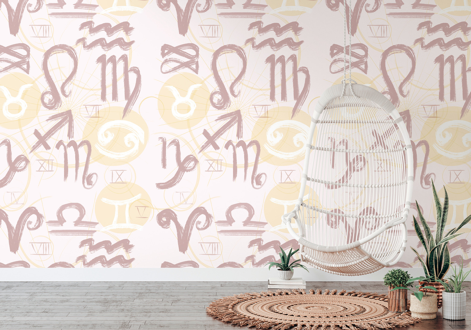 Tapete Sternzeichen creme gelb - Vliestapete Wellness Livingwalls ...