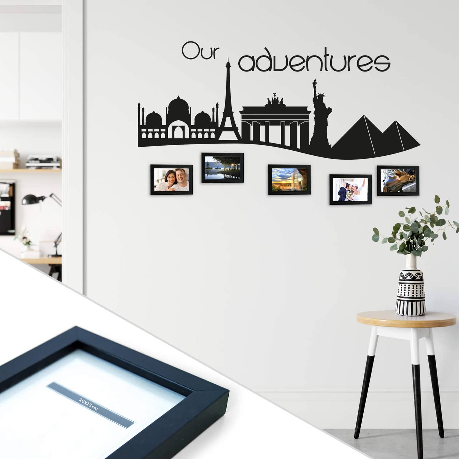 Wandtattoo Our adventures inkl. 5 Bilderrahmen | wall-art.de