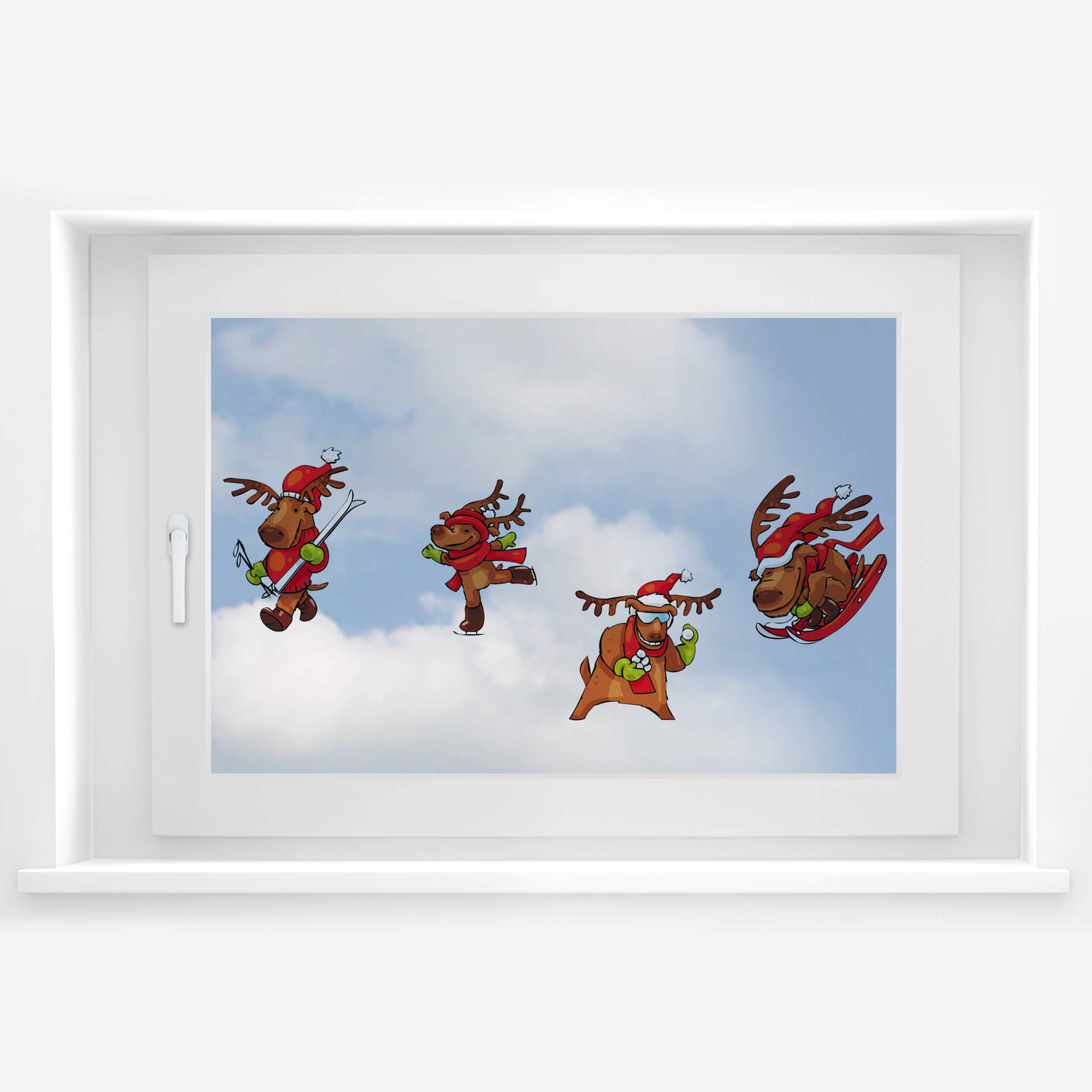 Sticker pour fenêtre : Rennes Rigolos | wall-art.fr