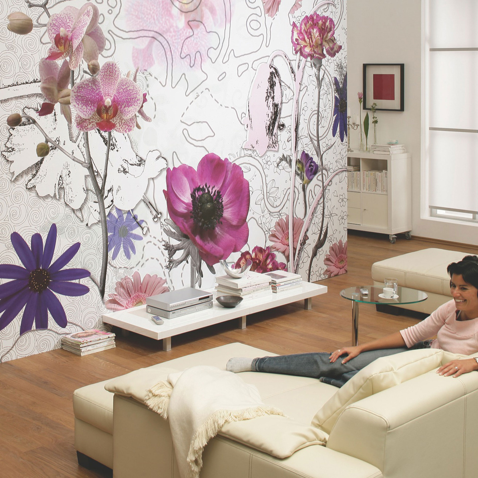 Fotobehang Papierbehang Purple | wall-art.nl