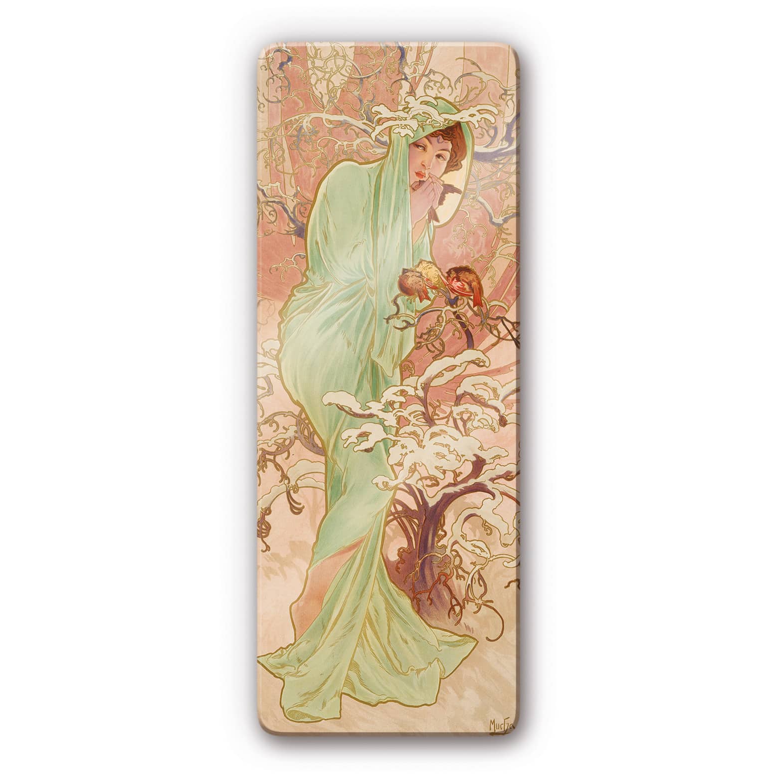 Tableau en verre - Mucha - Les quatre saisons - Hiver | wall-art.fr
