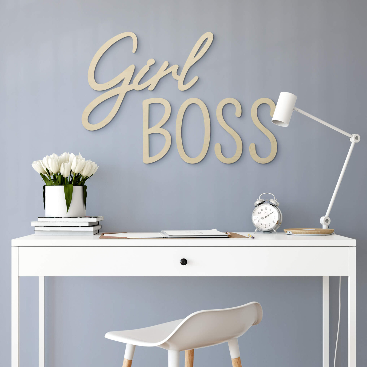 3D Holz Schriftzug - Girl Boss - Pappel | wall-art.de