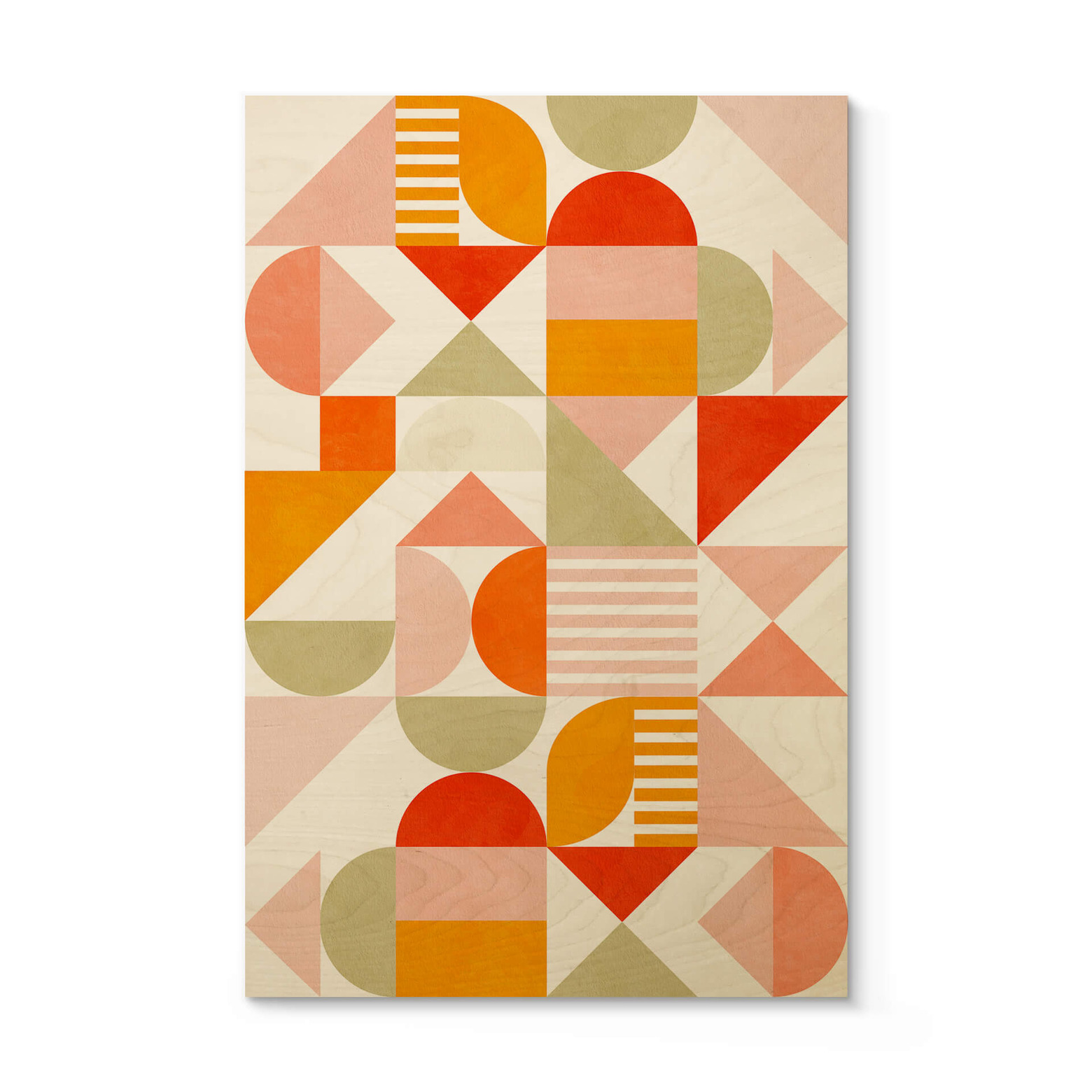 Houten Poster Bré - Bauhaus Fun Pastel | wall-art.nl