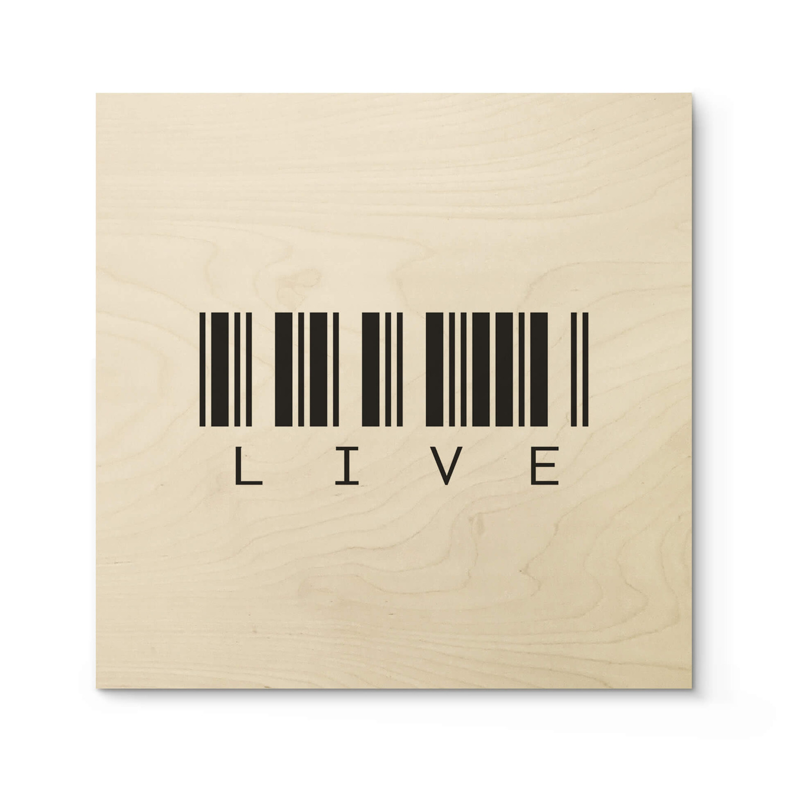 Holzposter Barcode Live - Quadratisch | wall-art.de