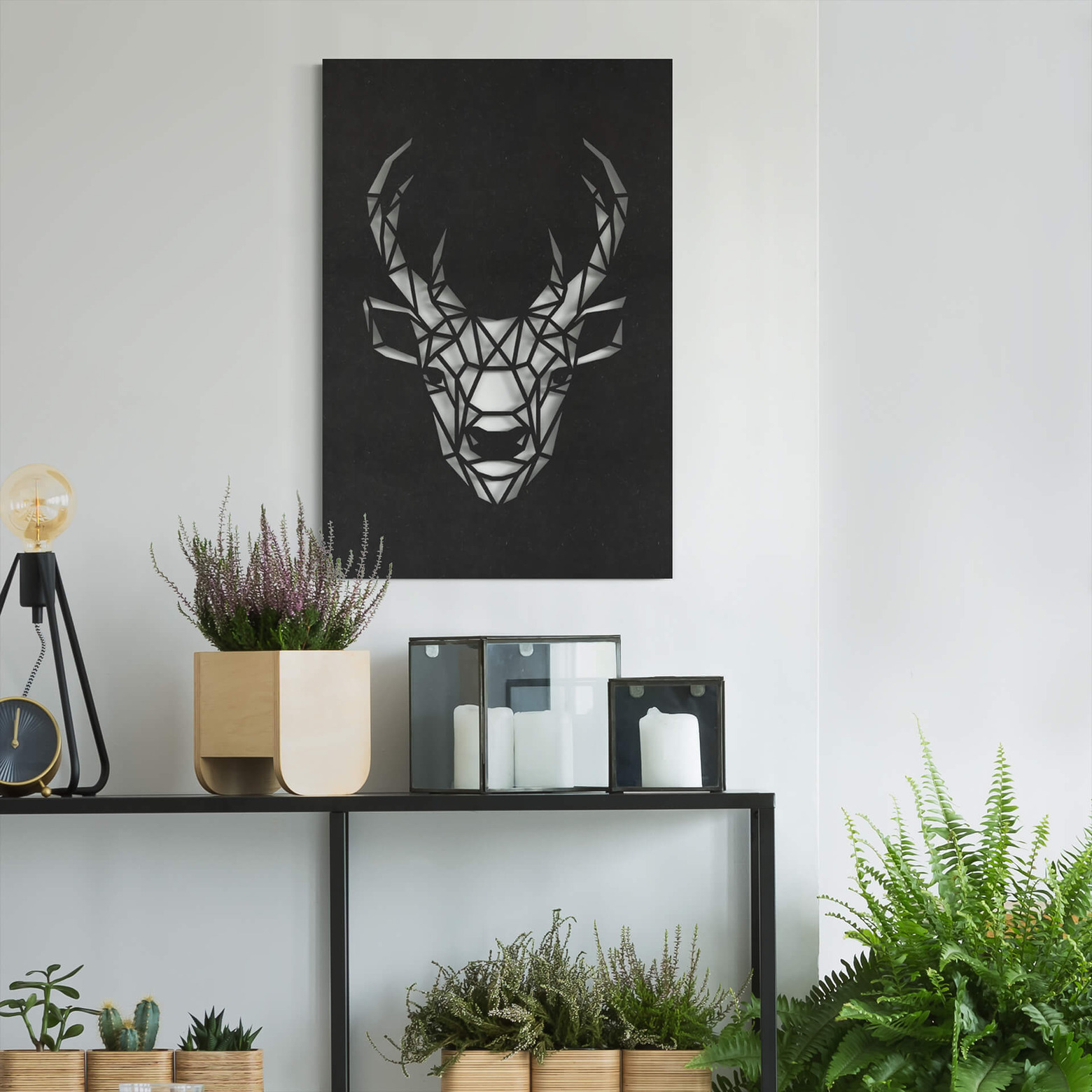 MDF - Holzdeko - Origami Hirschkopf | wall-art.de