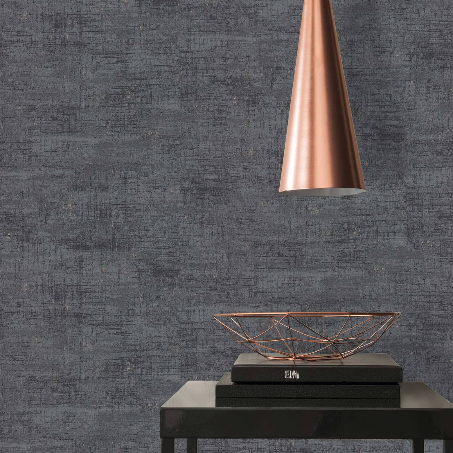 Industrieel abstract behang antraciet met metallic accenten - textuur ...