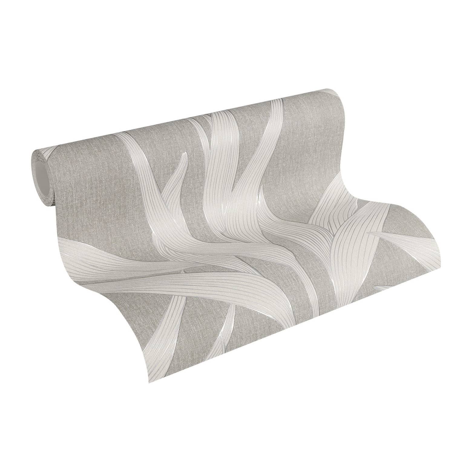 Hygge floral wallpaper in brown and cream structured non-woven ...