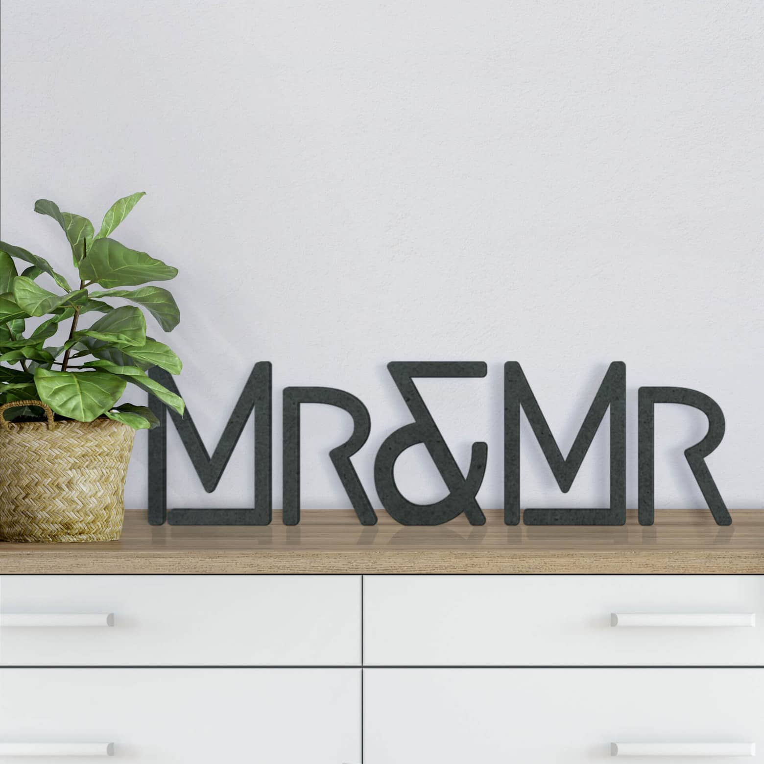 MDF-Holzbuchstaben Mr&Mr Modern - Deko mit 3D Buchstaben | wall-art.de