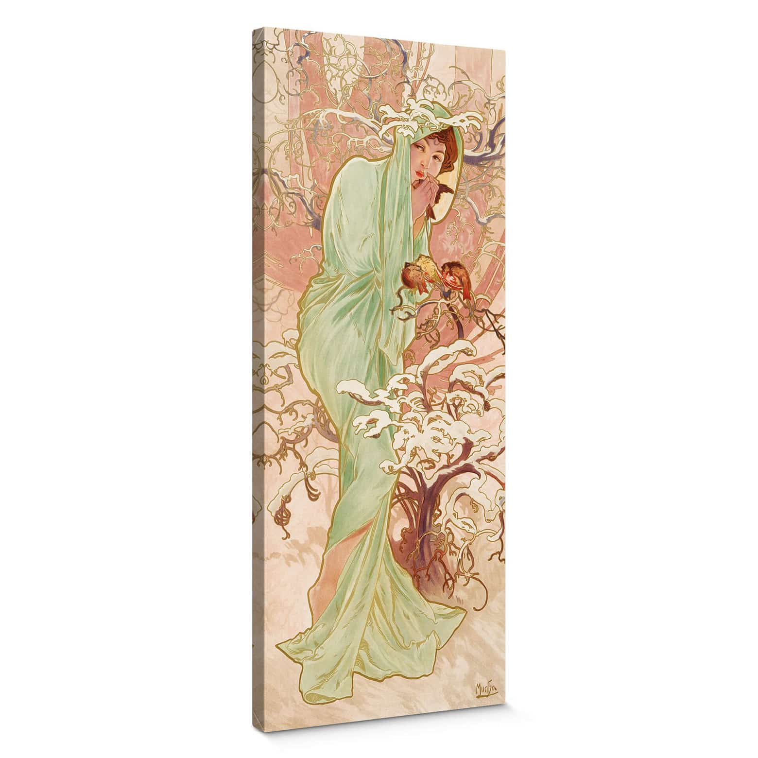 Tableau sur toile Mucha - Saisons : Hiver | wall-art.fr