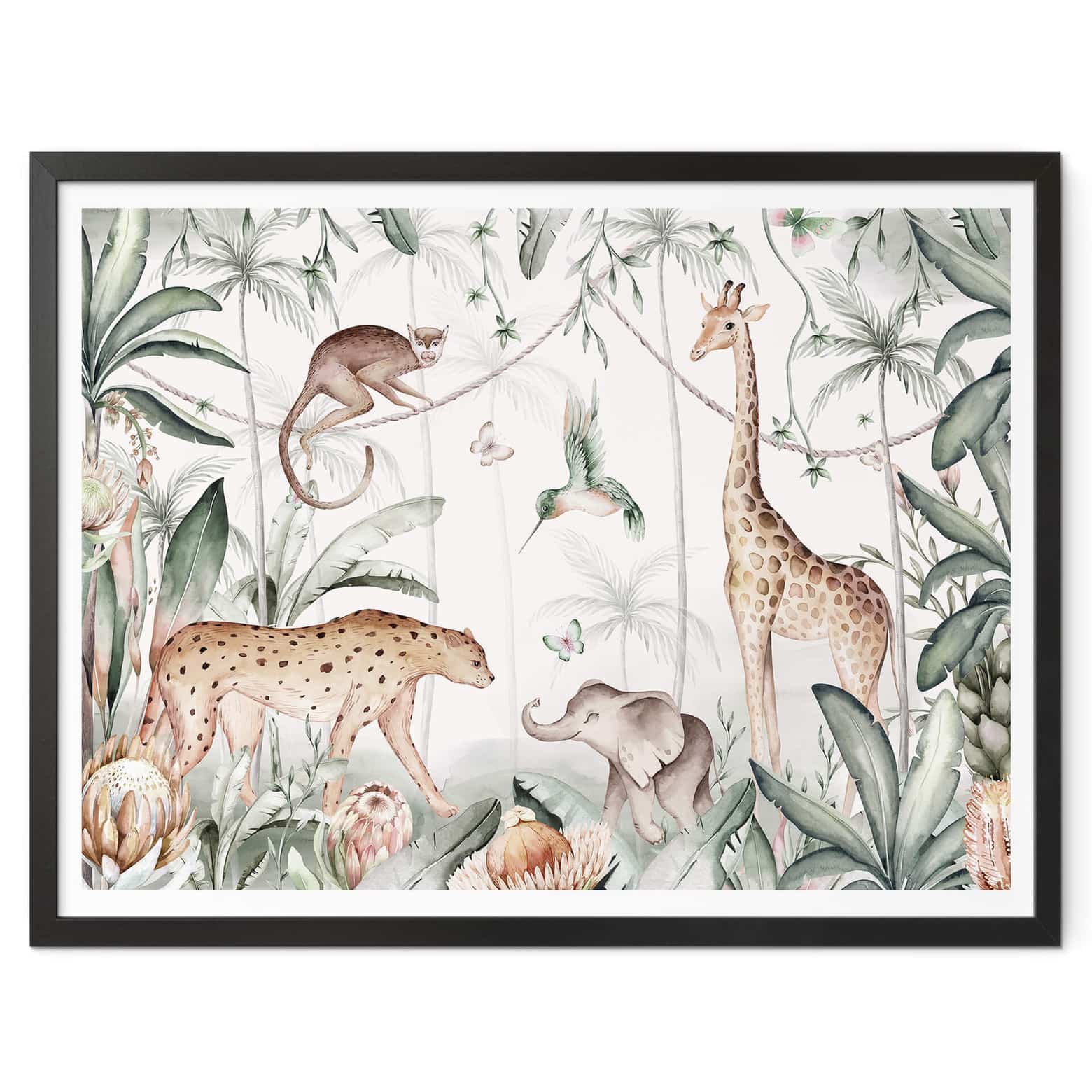 Poster Tiere im Dschungel - Kinderposter - Kvilis | wall-art.de