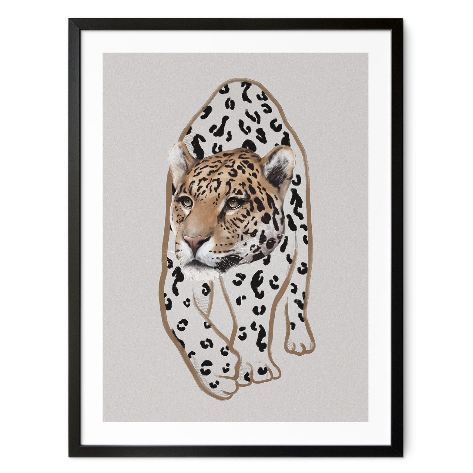 Poster Leopard illustration - Roberg | wall-art.com
