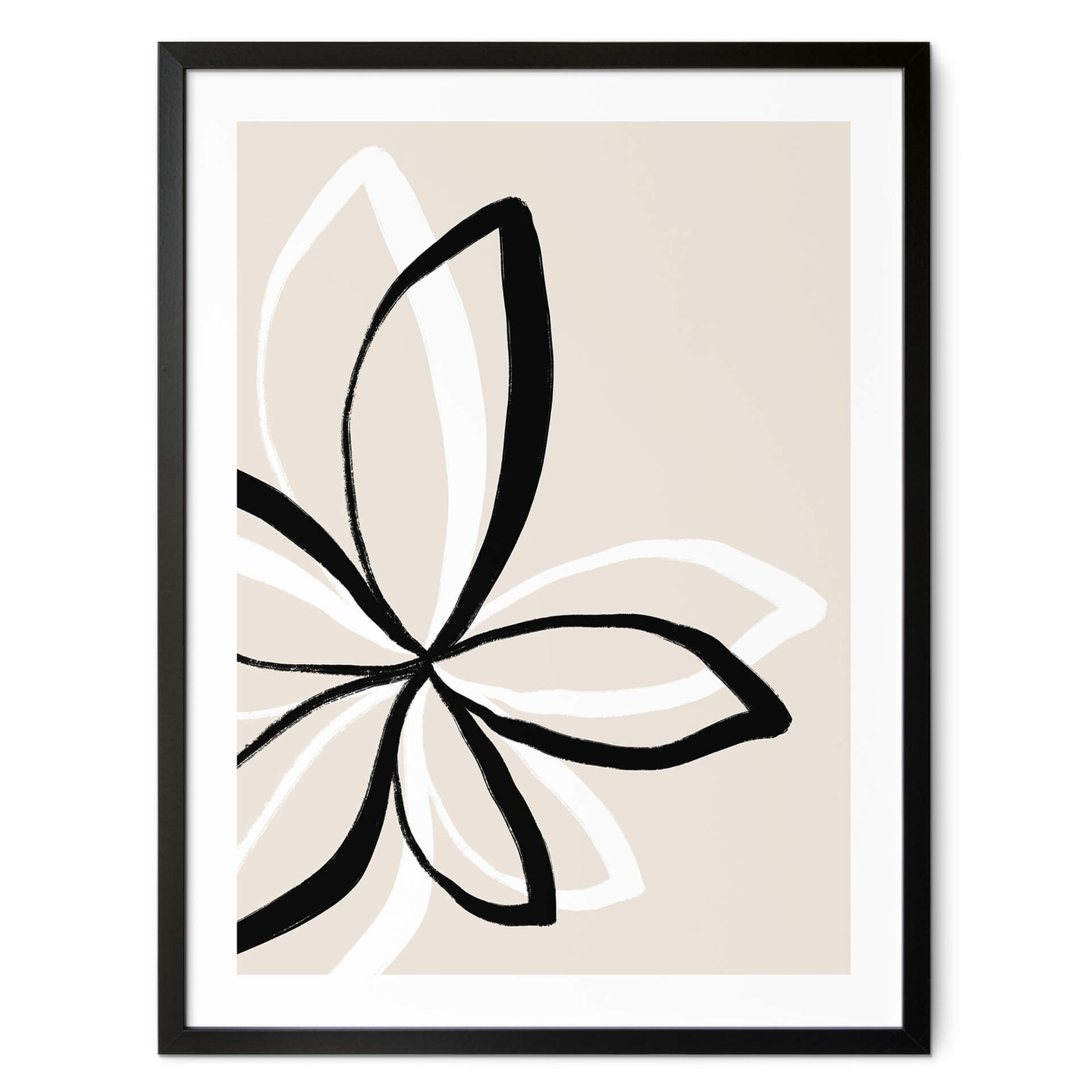 Poster uplusmestudio - Line Art - Die doppelte Blüte | wall-art.de