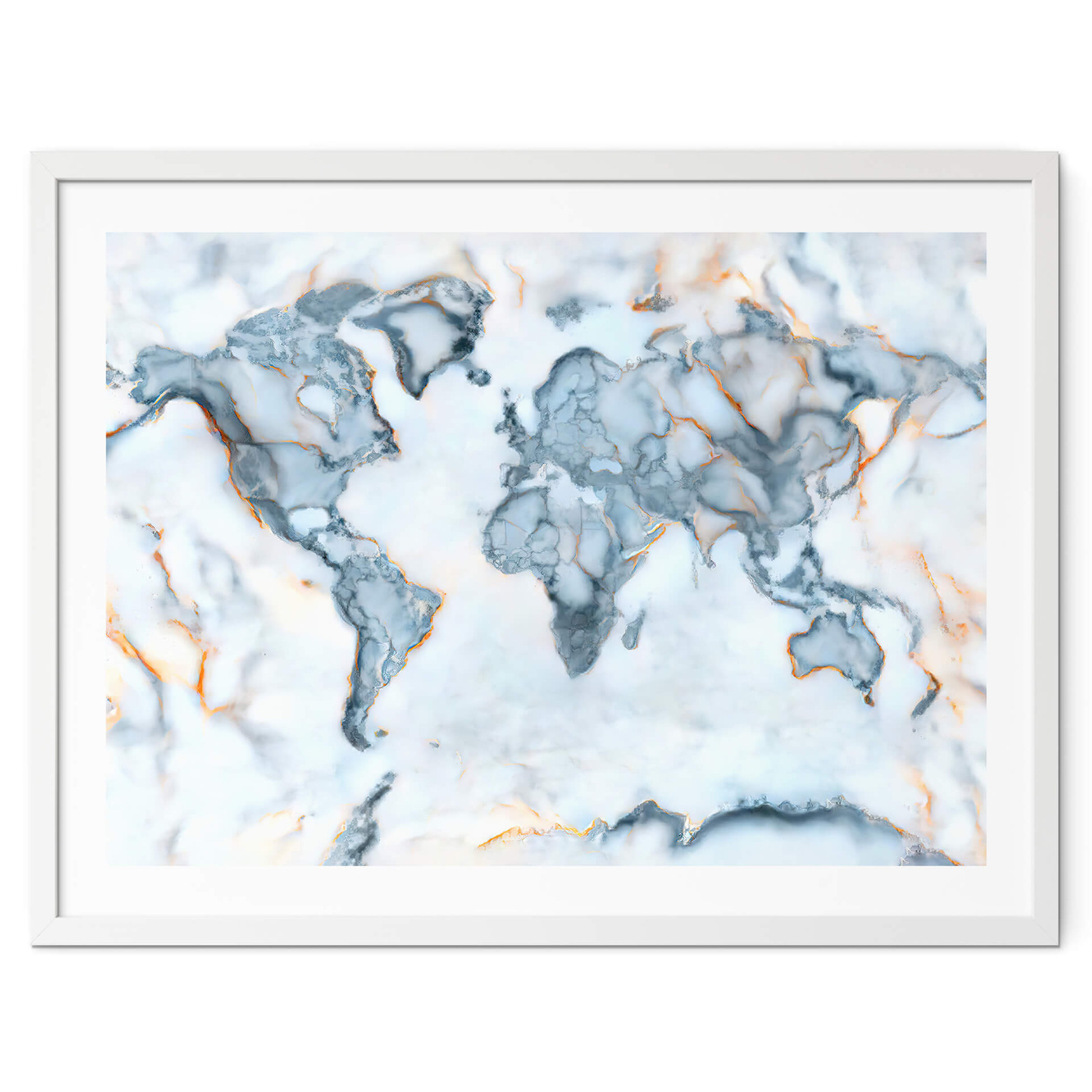 Poster Mielu - Weltkarte Marmor | wall-art.de