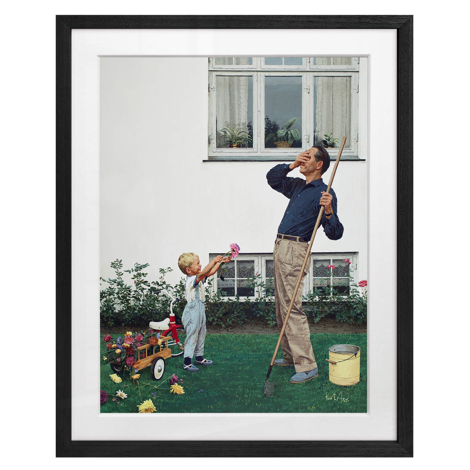Fine Art Poster mit Passepartout Sag es mit Blumen (1963) - Kurt Ard ...