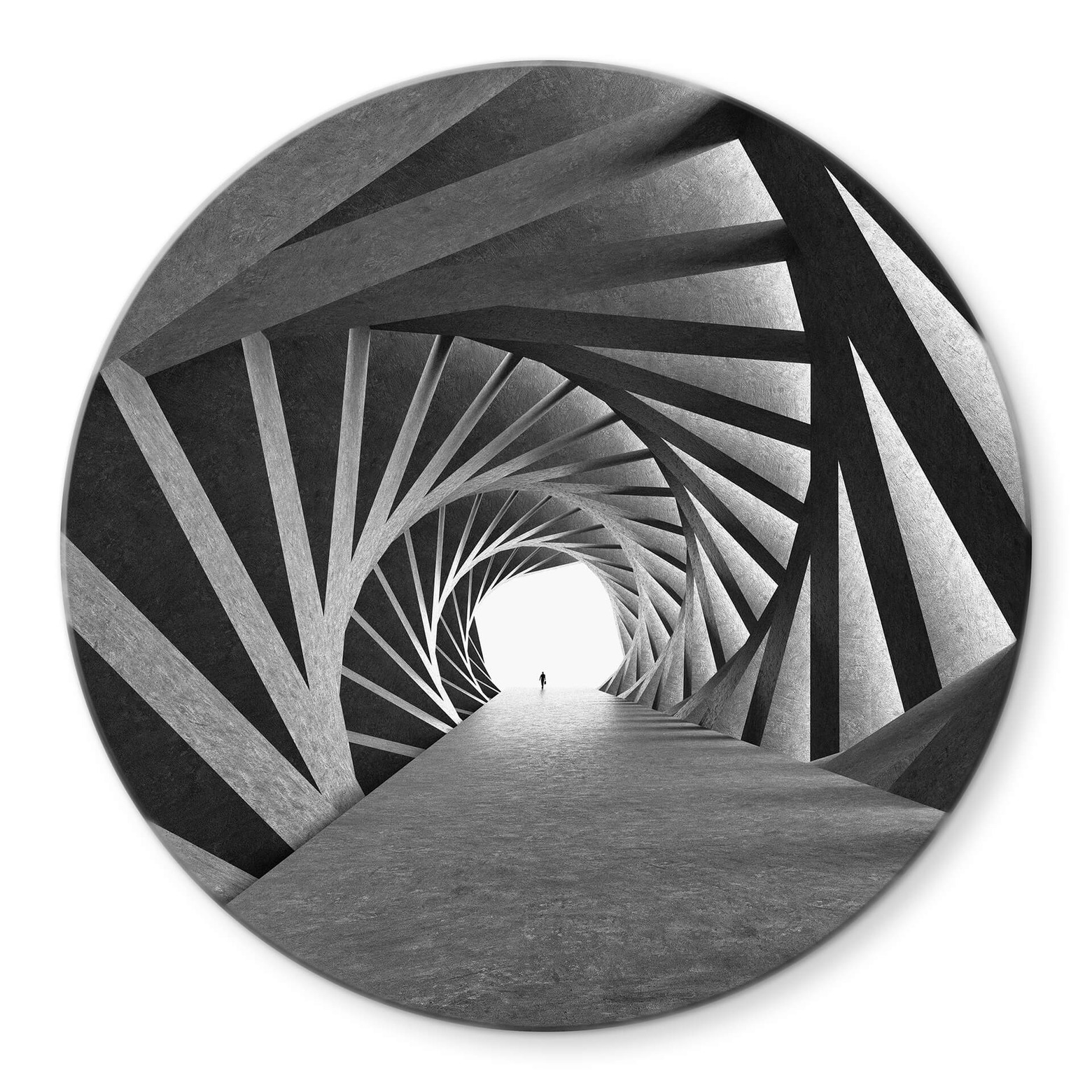 Tableau sur verre Bunjamin - Rotation - Rond | wall-art.fr