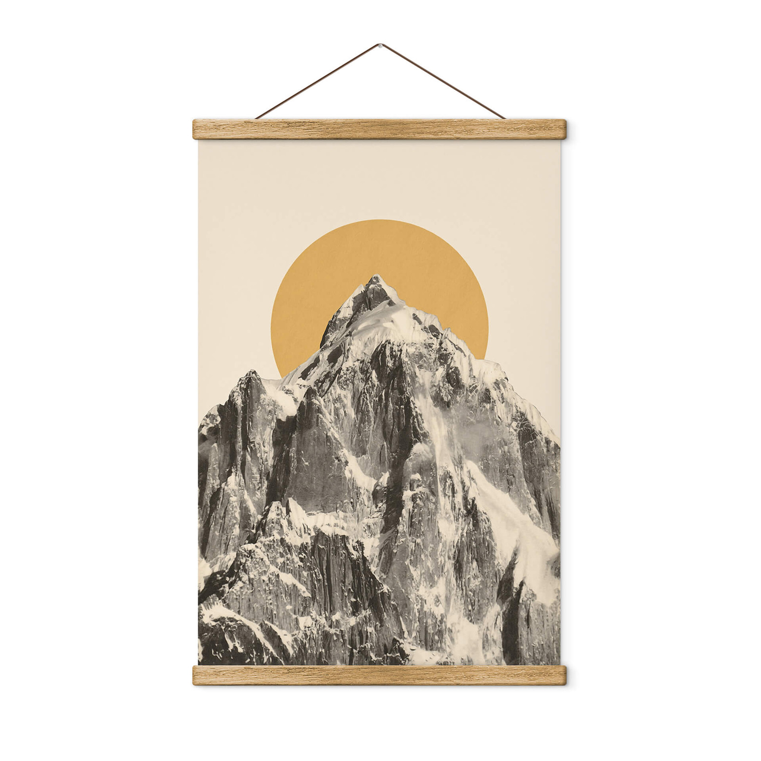 Stoffbild Sonne hinter Berg - Bodart | wall-art.de