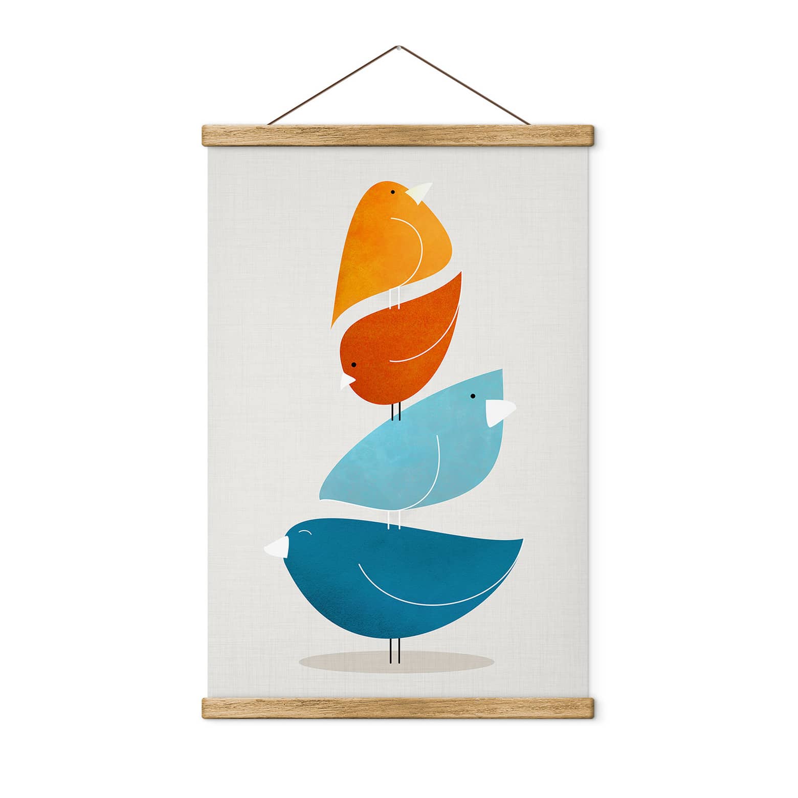 Affiche textile Oiseaux colorés - Gallagher | wall-art.fr