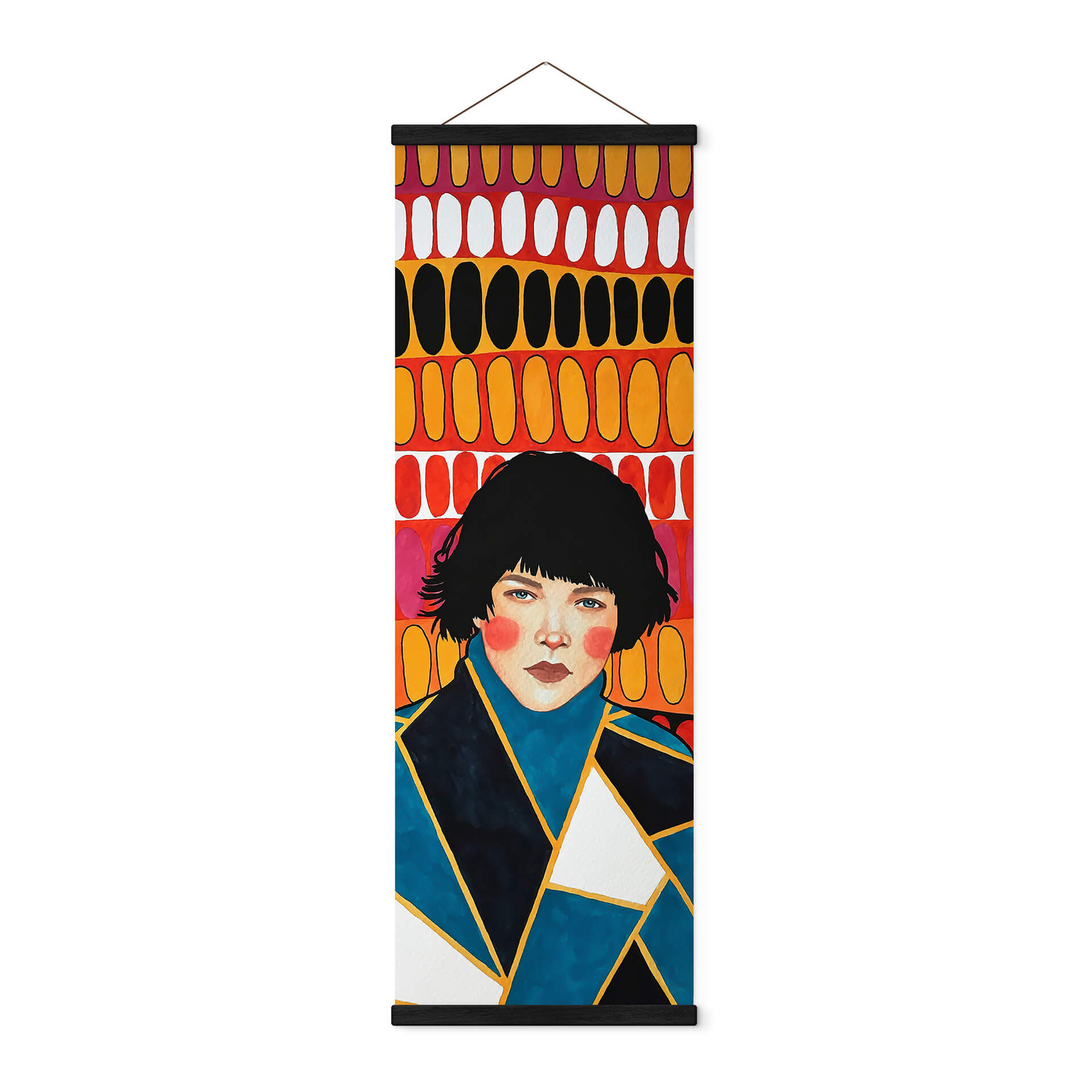 Textile poster Retro Woman - Hülya | wall-art.com