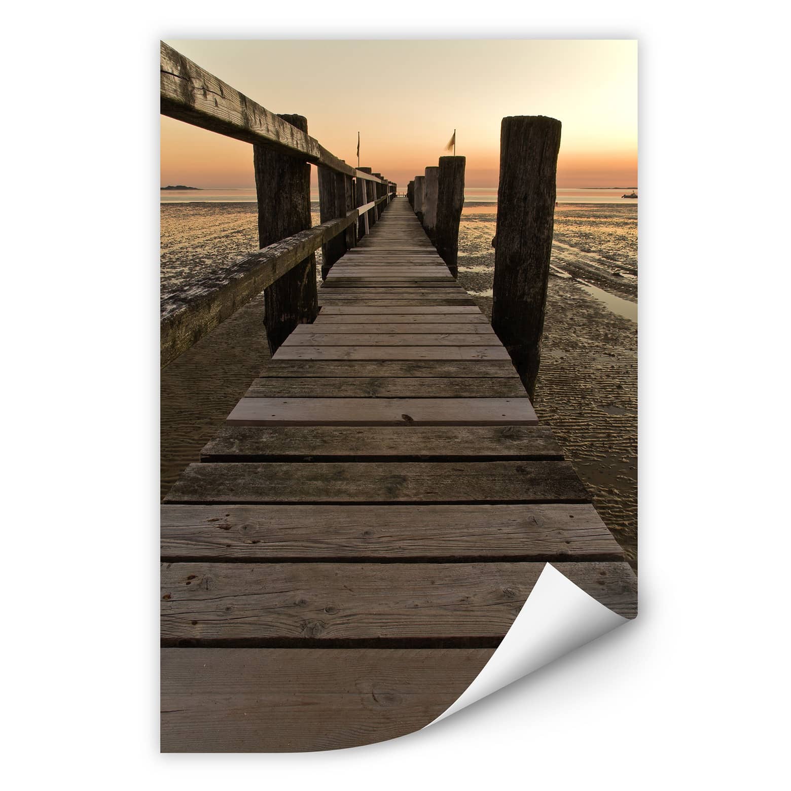 Selbstklebendes Walllprint Steg im Wattenmeer von K&L Wall Art | wall ...