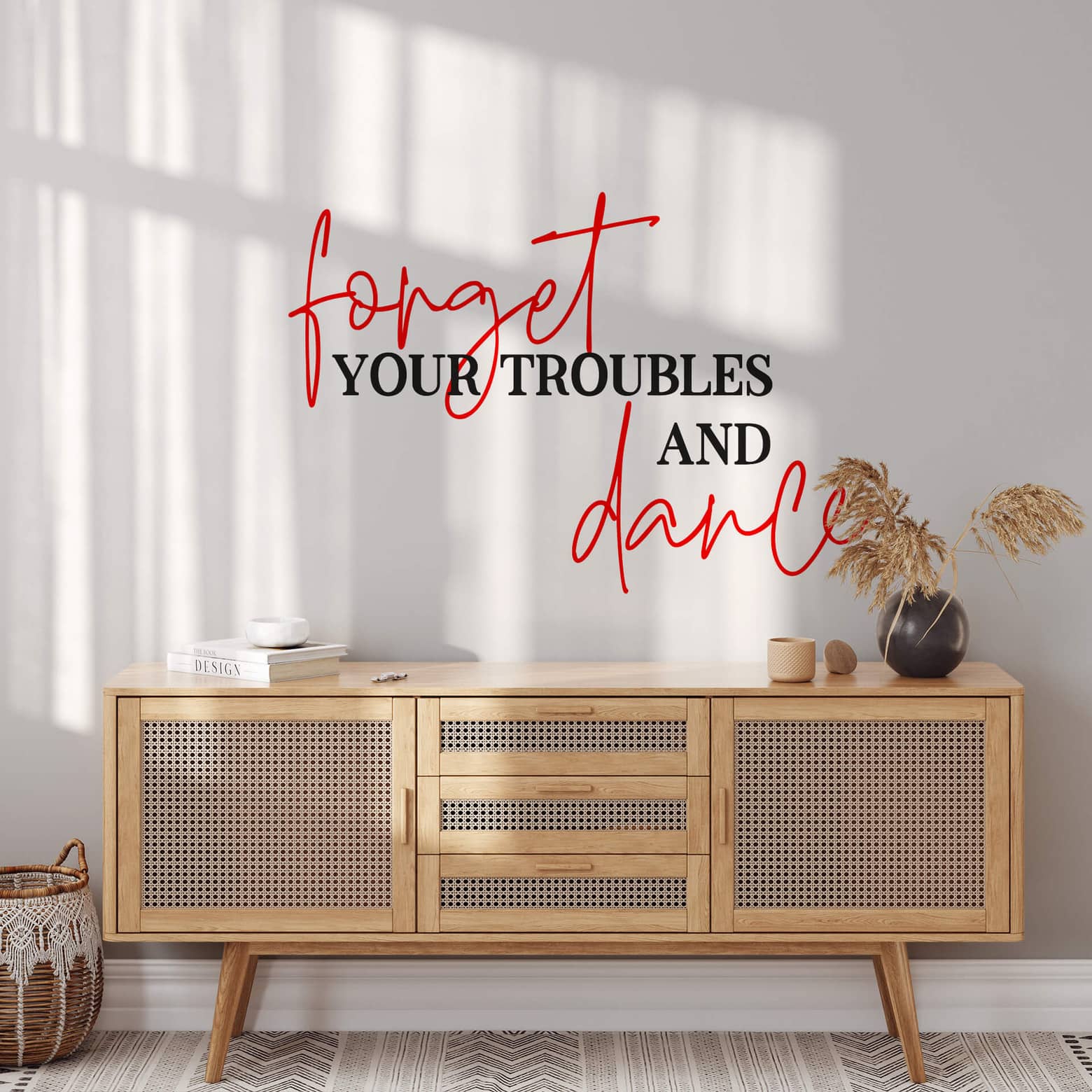 Muursticker Forget your Troubles and Dance | wall-art.nl