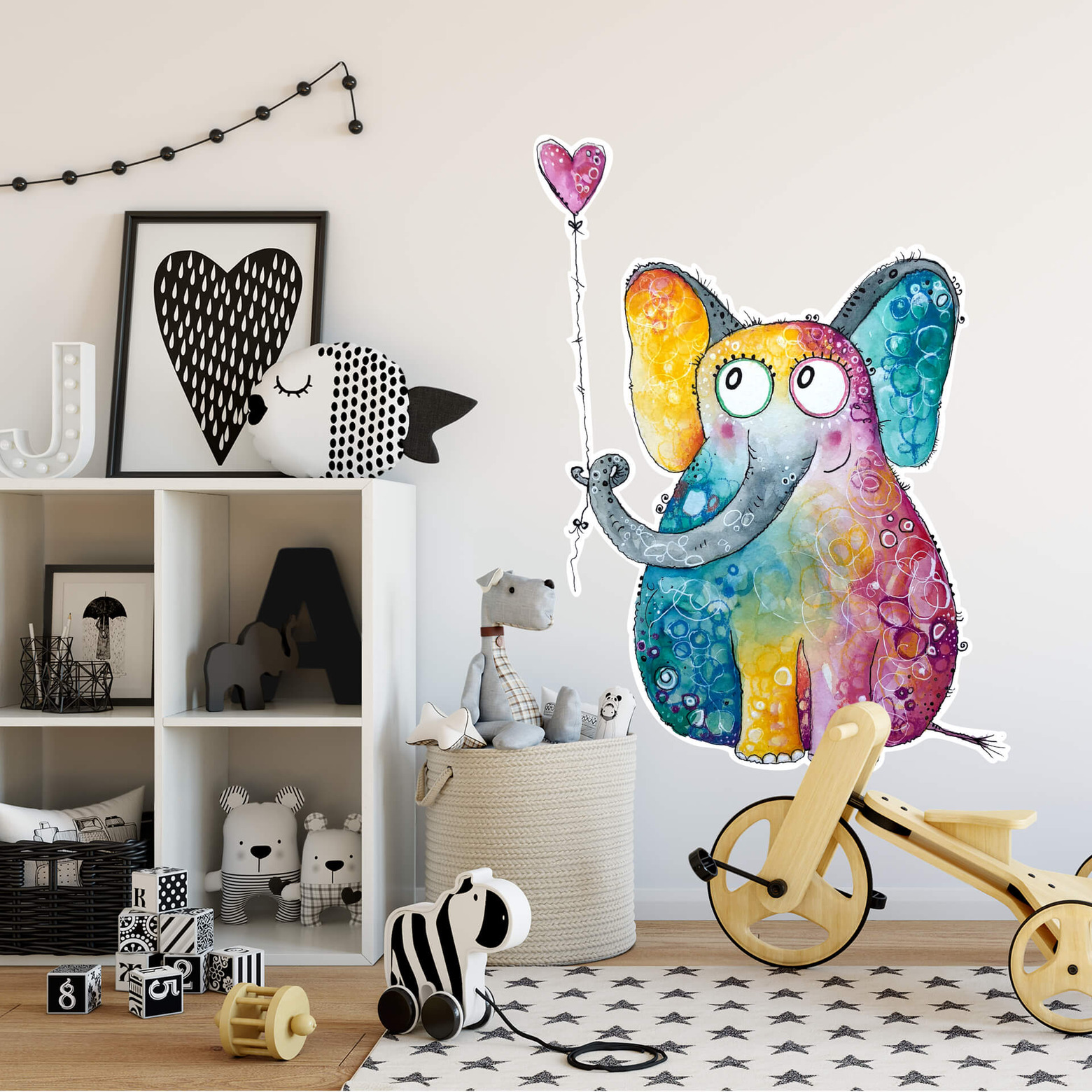 Muursticker Hagenmeyer - Olifant met Hart | wall-art.nl