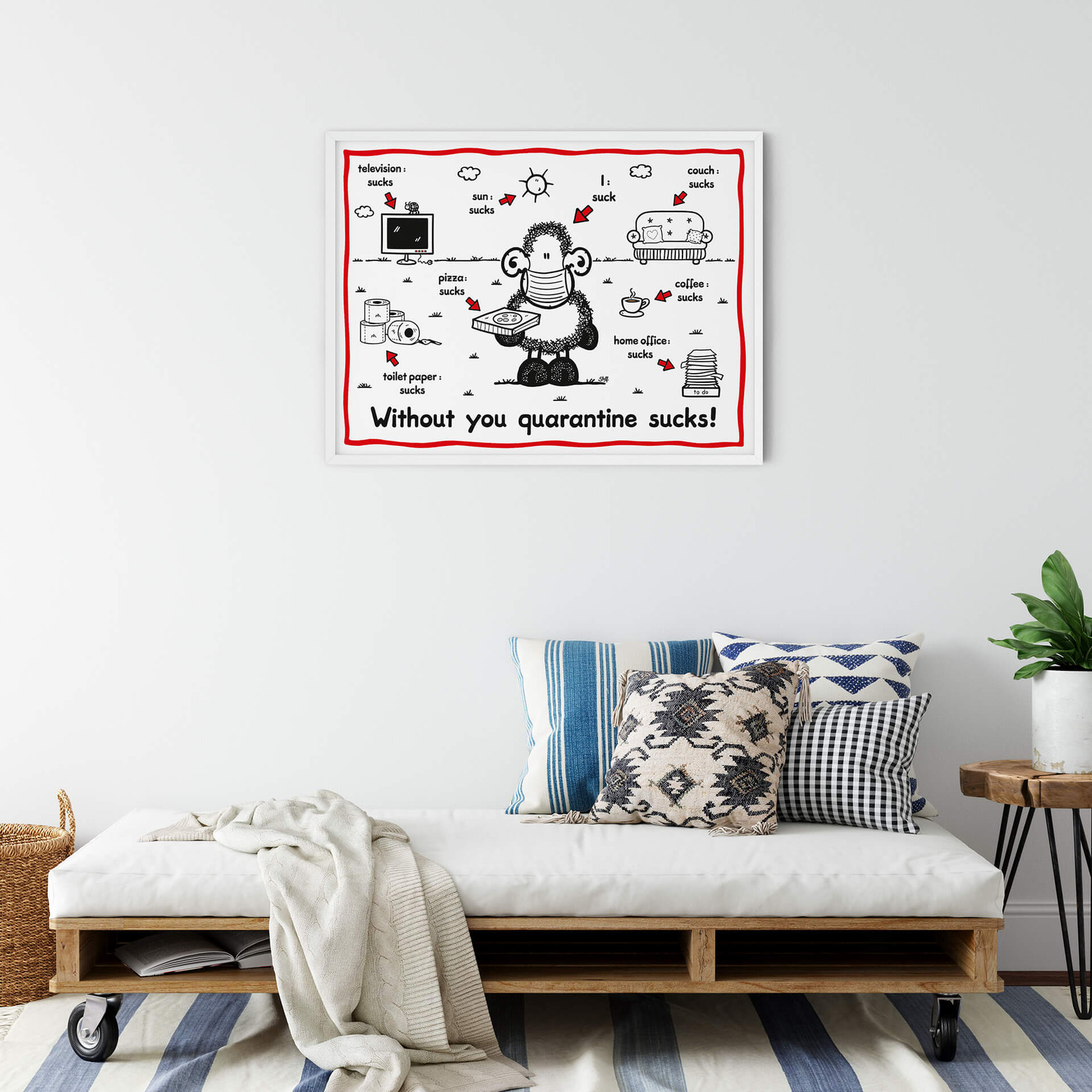 Poster Sheepworld - Quarantine sucks | wall-art.de