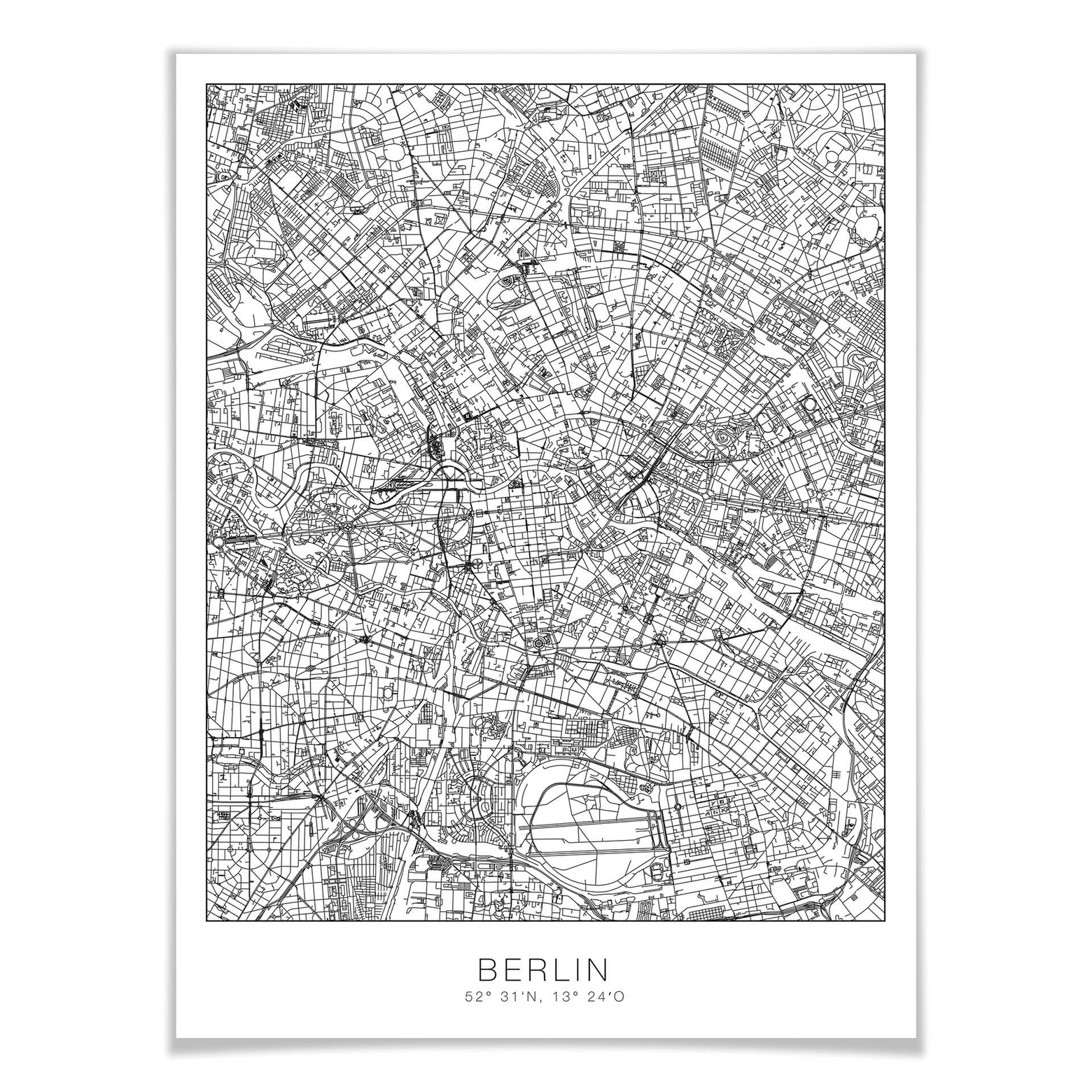 Poster Stadtplan Berlin | wall-art.de