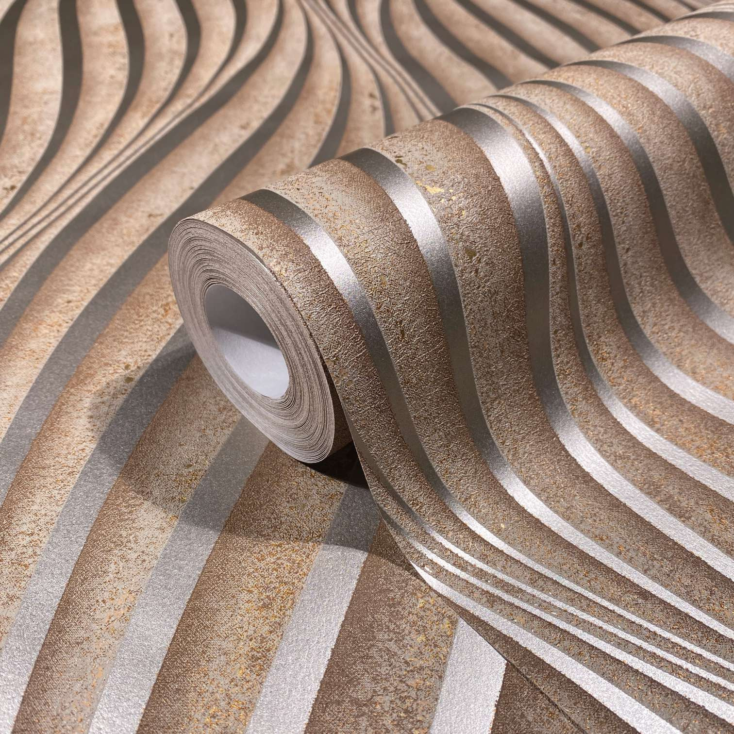 Papier peint intissé marron vague pour salon chambre papier peint ...