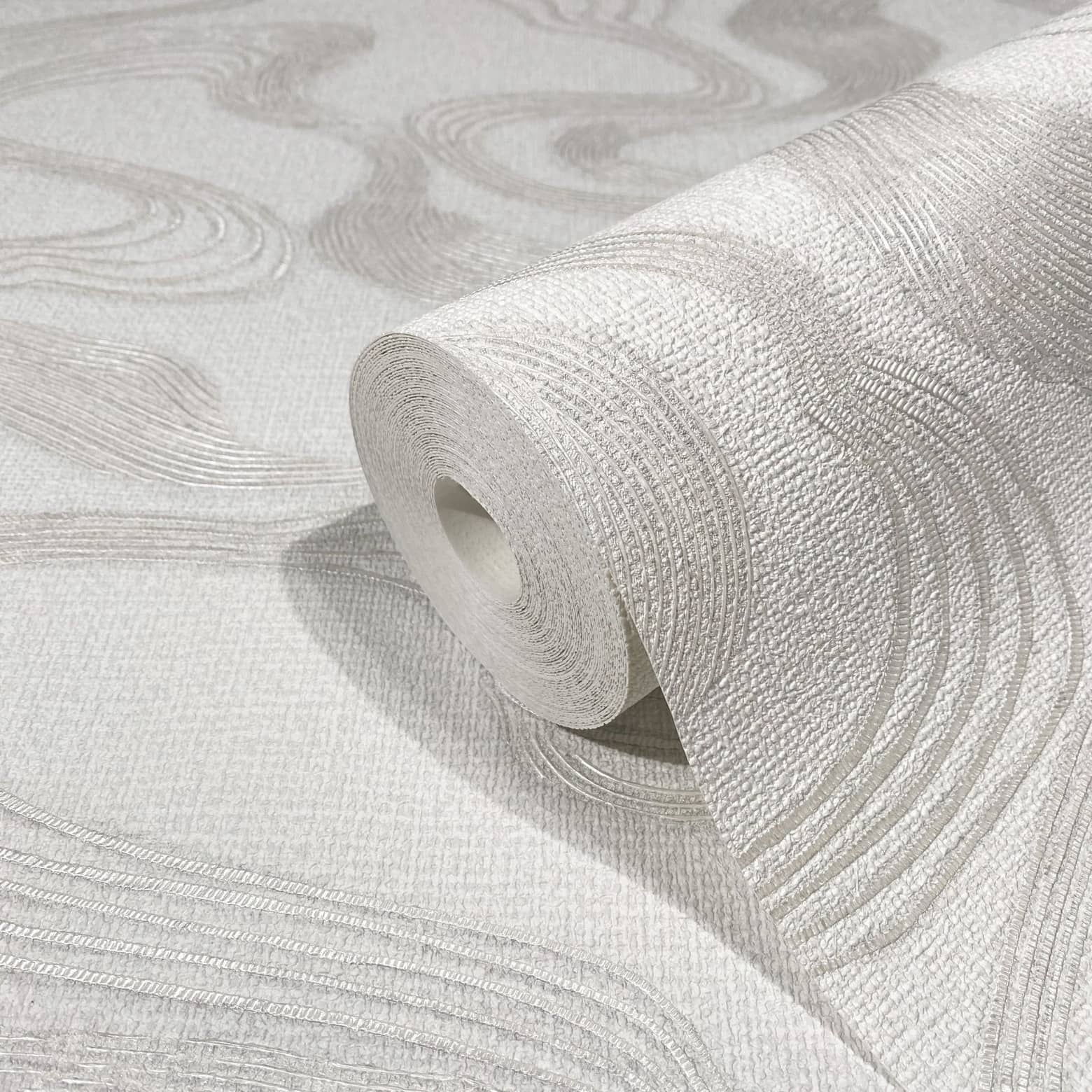 grafisch behang, vliesbehang Kumano wit | wall-art.nl