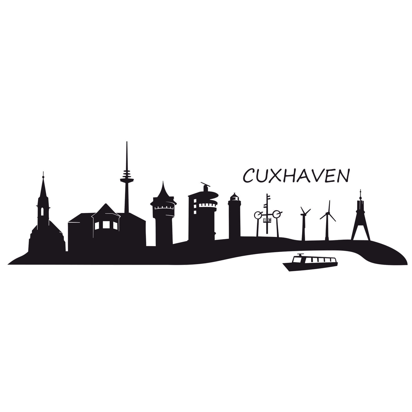Wandtattoo Cuxhaven Skyline - Deko Skyline von Cuxhaven | wall-art.de