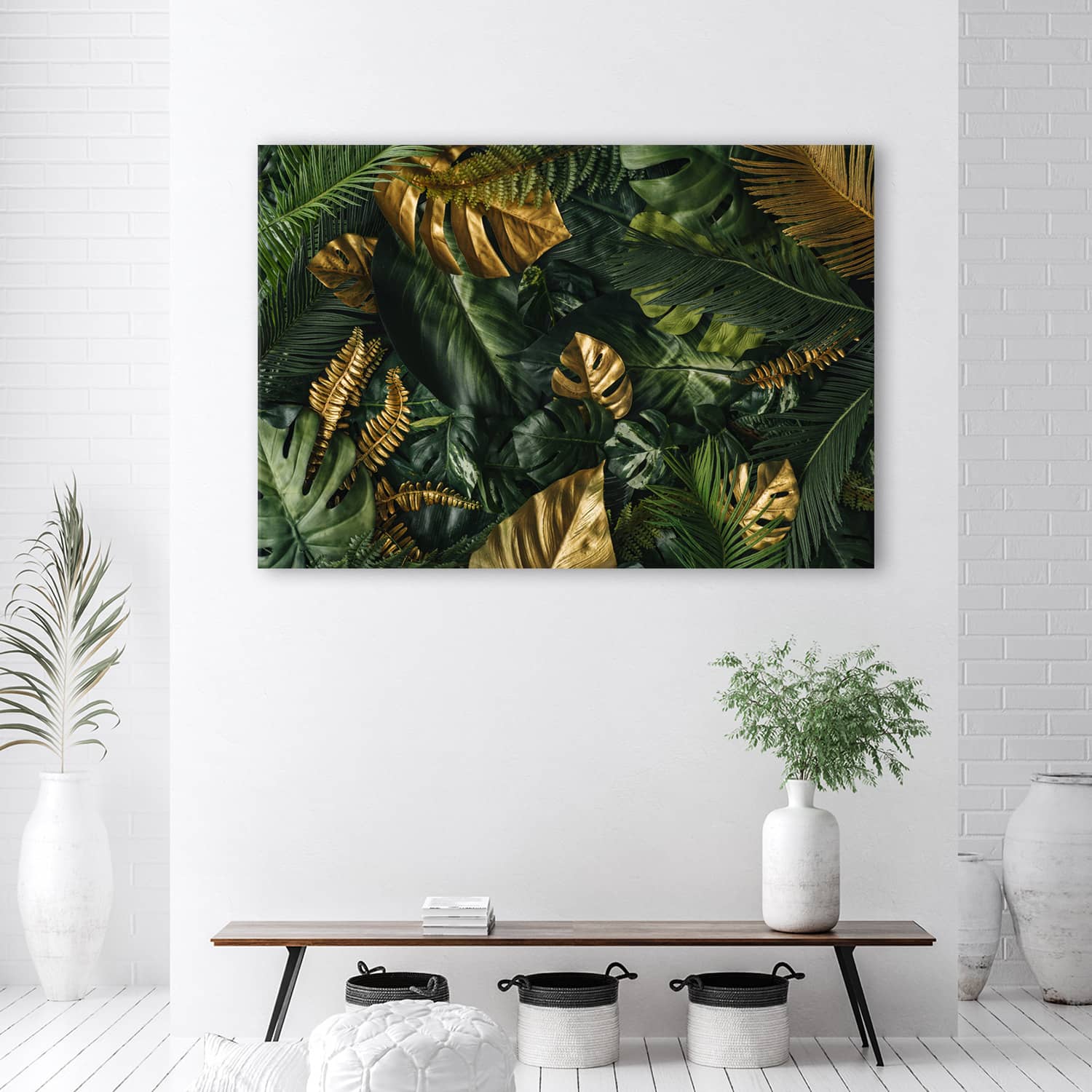 Canvasbillede, Tropiske monstera blade planter | wall-art.dk