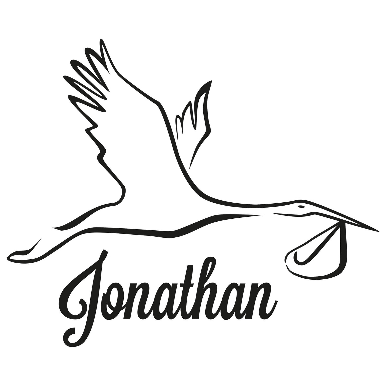 Wandtattoo + Name Storch | wall-art.de