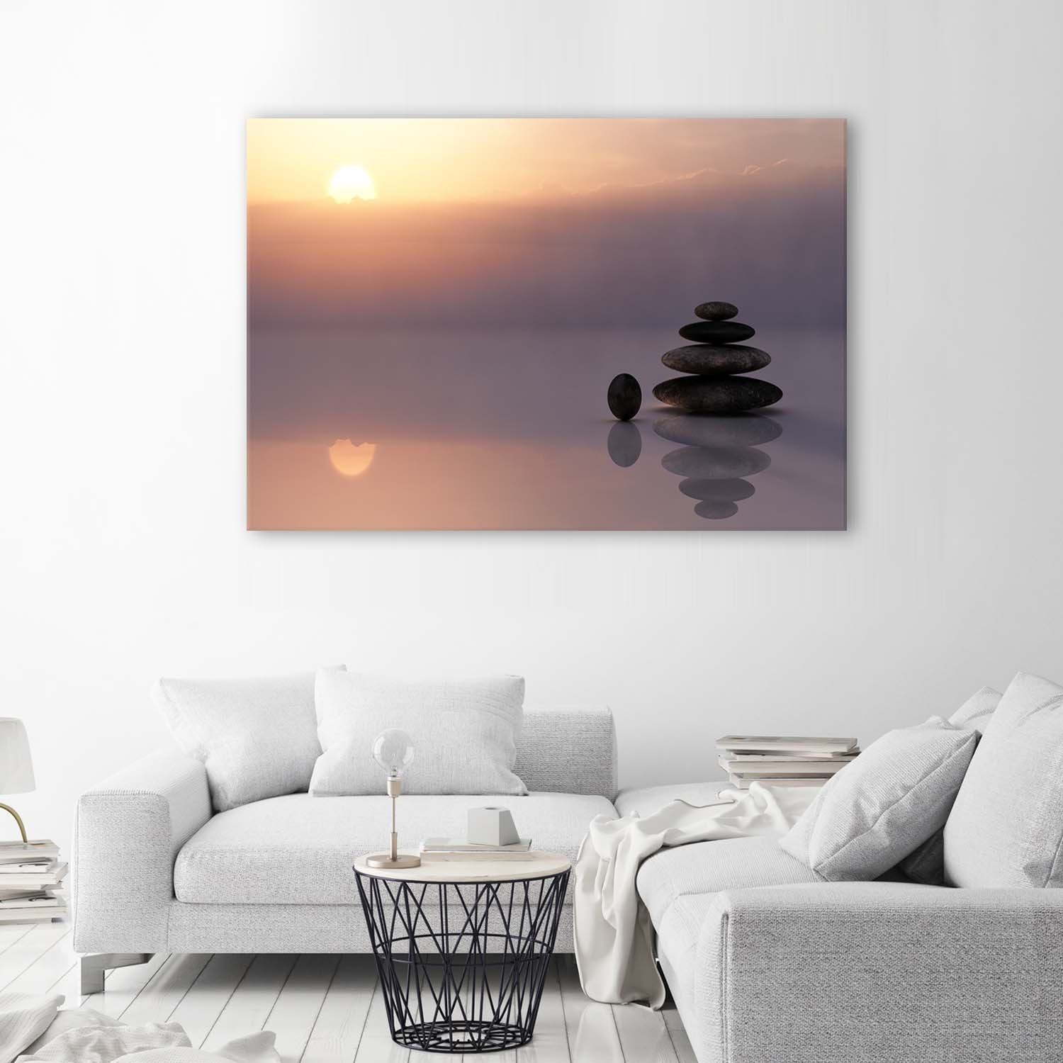 Canvasbillede, Zen-sten ved havet | wall-art.dk