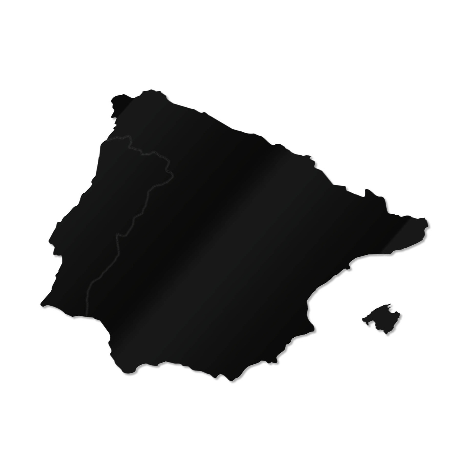 Wanddecoratie Kaart van Iberisch Schiereiland | wall-art.nl